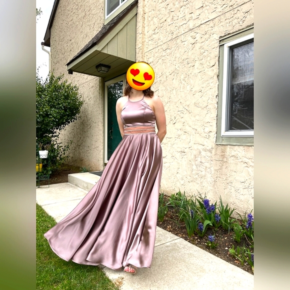 David's Bridal | Dresses | Dusty Rosepink Bronze Jules And Cleo Prom ...